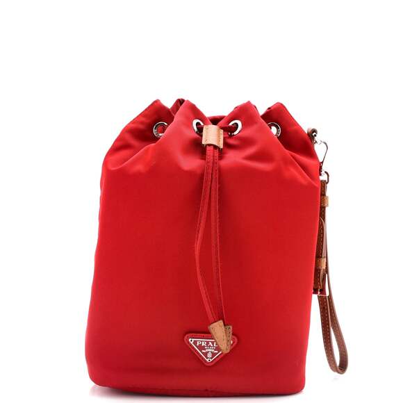 Prada | Bags | Prada Drawstring Wristlet Bucket Bag 66445p58b | Poshmark